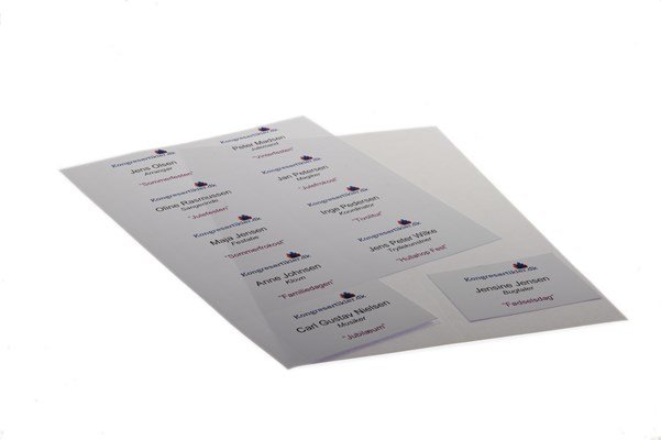 Tekstark 60 x 90mm 10 pr ark - Navne og bordskilte - Vesterbro ...